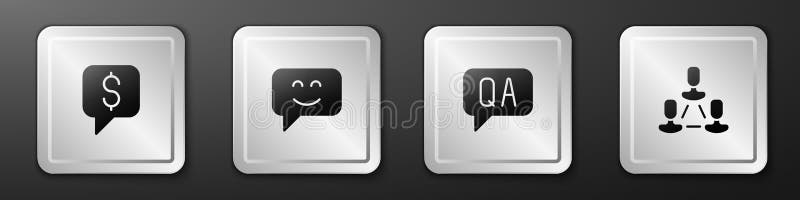 Set Paid Support, Smile Face, Question and Answer and Employee ...