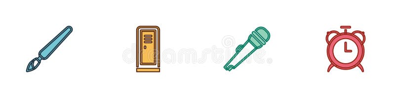 Set Paint Brush, Locker or Changing Room, Microphone and Alarm Clock ...