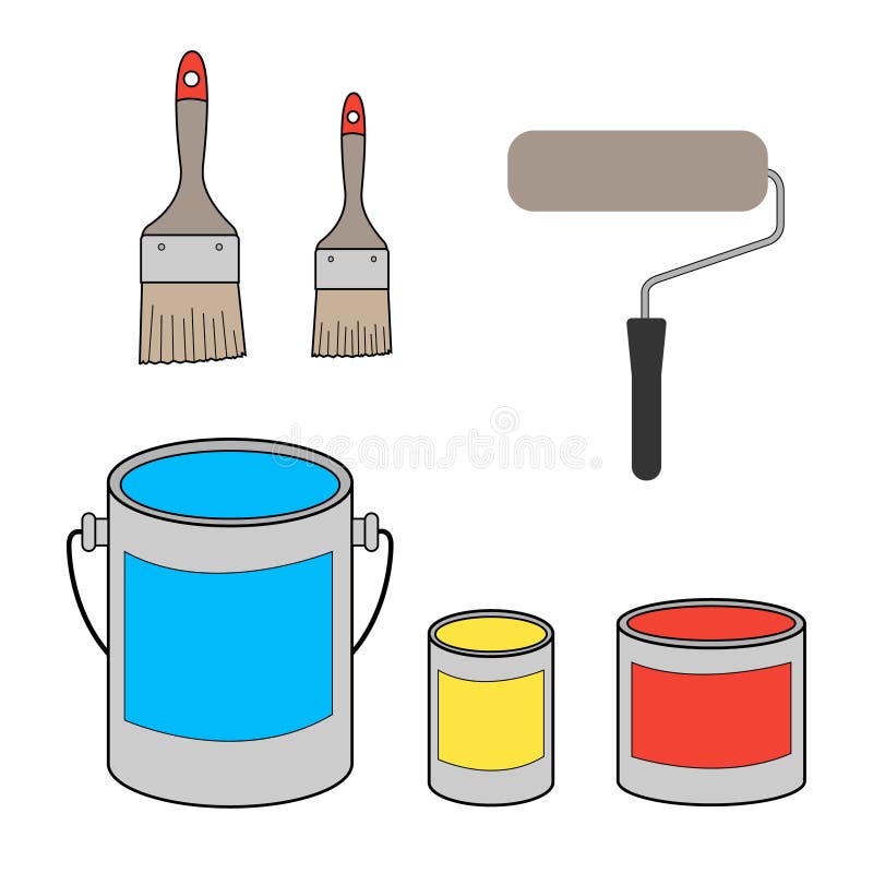 Set of paint can stock vector. Illustration of isolated - 202141148