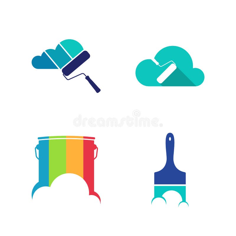 Paint Shop Logo Design Vector Illustration, Creative Paint Logo Design ...