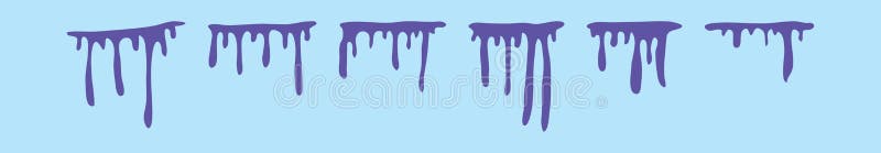 Set of Paint Drip Cartoon Icon Design Template with Various Models ...