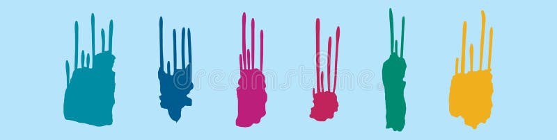 Set of Paint Drips Cartoon Icon Design Template with Various Models ...