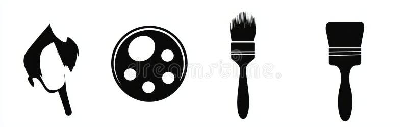 Set of Paint Icons. Modern Paint Brush Icon Stock Illustration ...