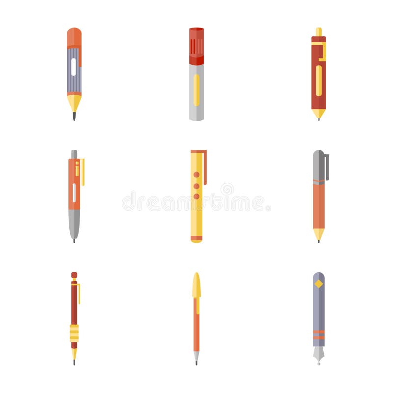 Set of Paint Icons,pen,Vector Illustration. Stock Vector - Illustration ...