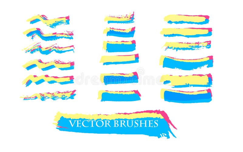 Set of paint lines. stock vector. Illustration of banner - 71398761