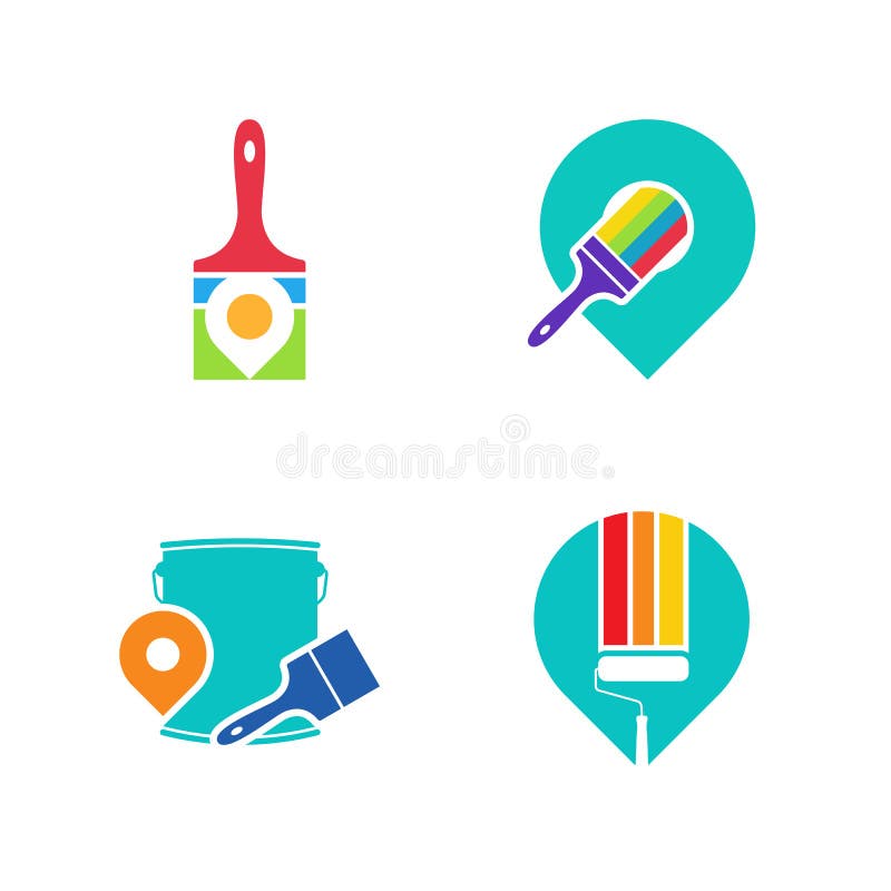 Paint Point Logo Design Vector Illustration, Creative Paint Logo Design ...