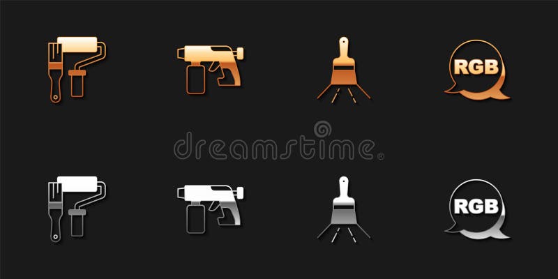 Set Paint Roller Brush, Spray Gun, and RGB Icon. Vector Stock Vector ... Set Paint Roller Brush, Spray Gun, and RGB Icon. Vector Stock Vector ...