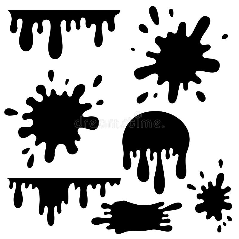 Set of Paint Splashes. Paint Splatter, Blobs Stock Vector ...