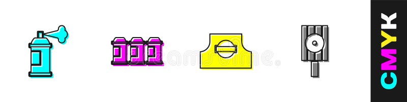 Set Paint Spray Can, , Spray Nozzle Cap and Icon. Vector Stock Vector ...