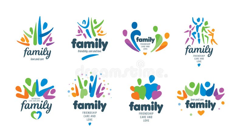 Set logos family stock vector. Illustration of logo, child - 63672143