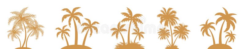 Set Palm Tree Silhouettes Sign, Palm Collection - Vector Stock Vector ...