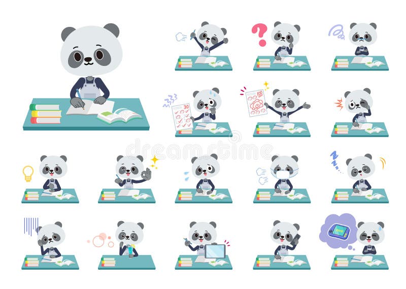 Panda Study Stock Illustrations – 926 Panda Study Stock Illustrations ...