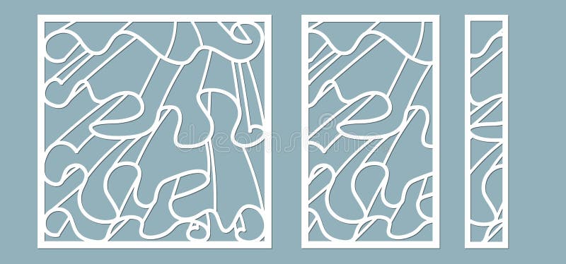 Set, Panel for Registration of the Decorative Surfaces. Abstract Lines ...