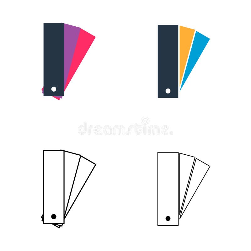 Set of Pantone Color Icon, Colorful Graphic Catalog Symbol, Color ...