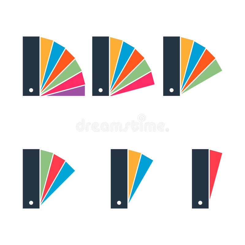 Set of Pantone Color Icon, Colorful Graphic Catalog Symbol, Color ...