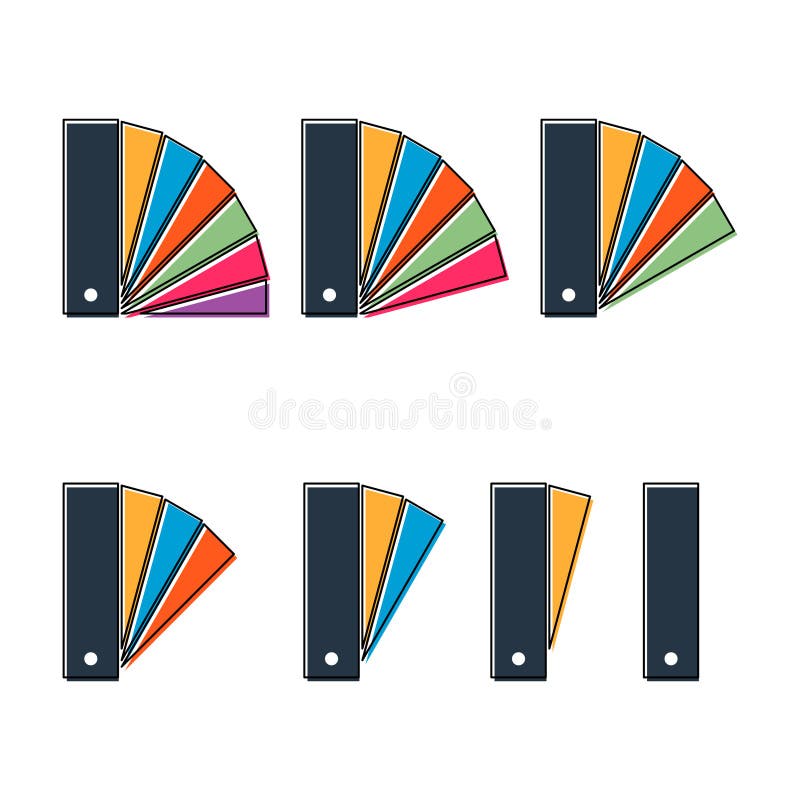 Set of Pantone Color Icon, Colorful Graphic Catalog Symbol, Color ...