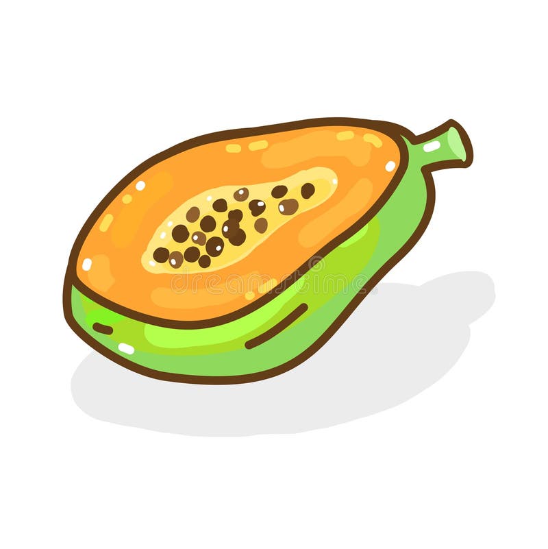 Red Papaya Cartoon Stock Illustrations – 266 Red Papaya Cartoon Stock ...
