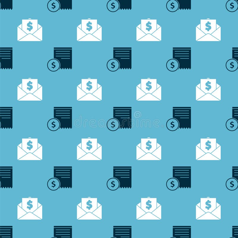 Set Paper Check and Financial Check and Envelope with Coin Dollar on ...