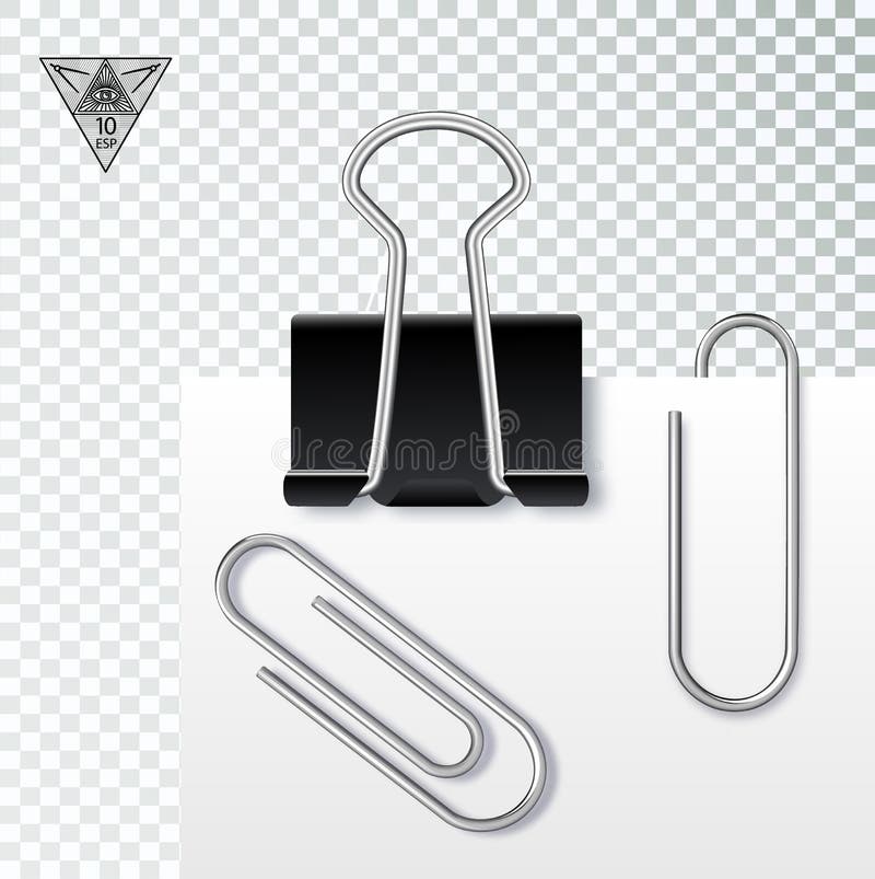 Paper Clip Metal Isolated on Transparent Background. Page Paper Clip ...