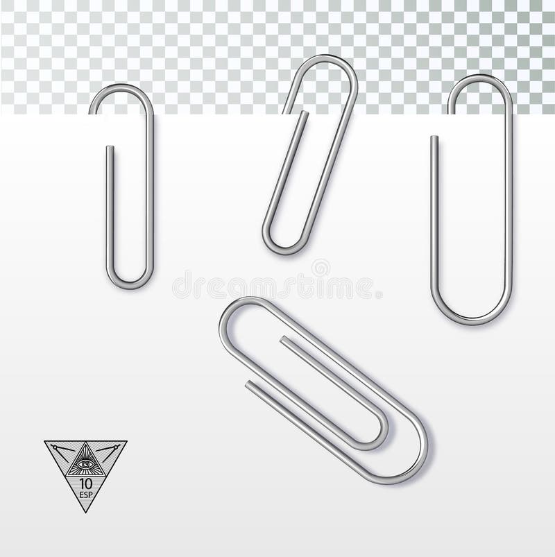 Paper Clip Metal Isolated on Transparent Background. Page Paper Clip ...