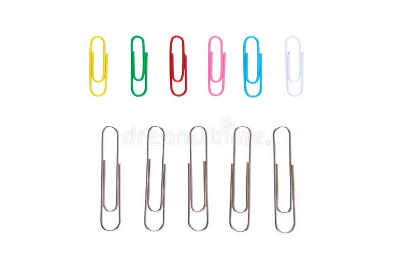 Set of Paper Clips with Clipping Path. Stock Photo - Image of clinch ...