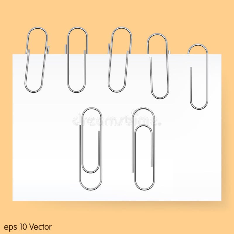 Set of Paper Clips Illustration Stock Vector - Illustration of note ...
