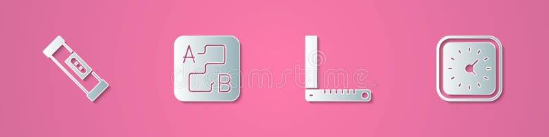 Set Paper Cut Construction Bubble Level, Route Location, Corner Ruler ...