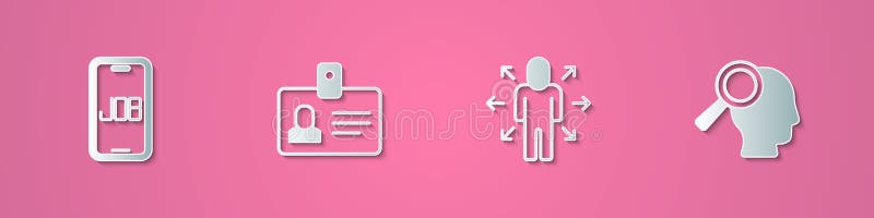 Set Paper Cut Search Job, Identification Badge, Multitasking Manager ... Set Paper Cut Search Job, Identification Badge, Multitasking Manager ...