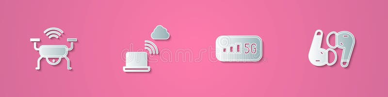 Set Paper Cut Smart Drone System, Network Cloud Connection, 5G Wireless ... Set Paper Cut Smart Drone System, Network Cloud Connection, 5G Wireless ...