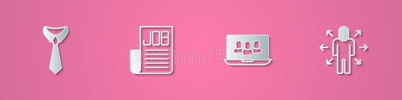 Set Paper Cut Tie, Search Job, Project Team Base and Multitasking ... Set Paper Cut Tie, Search Job, Project Team Base and Multitasking ...