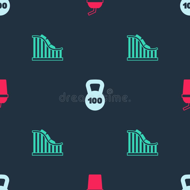 Set Paper Glass with Water, Weight and Roller Coaster on Seamless ...