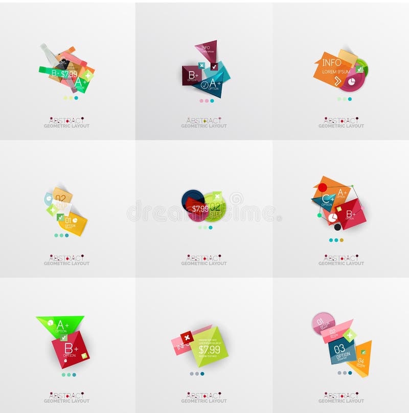 Set of Paper Graphic Layouts Stock Vector - Illustration of layouts ...