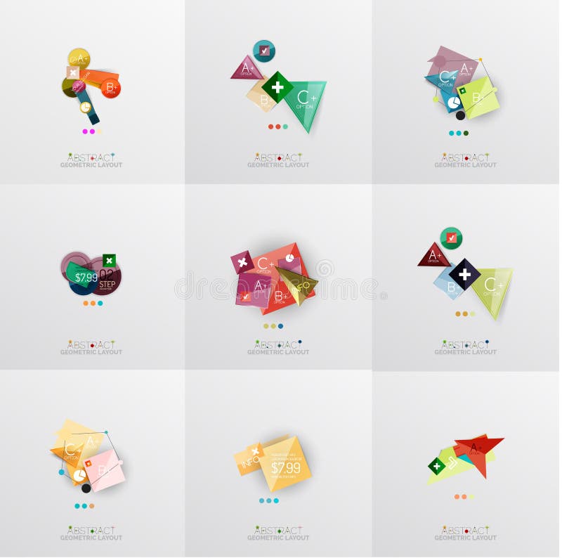 Set of Paper Graphic Layouts Stock Vector - Illustration of layouts ...