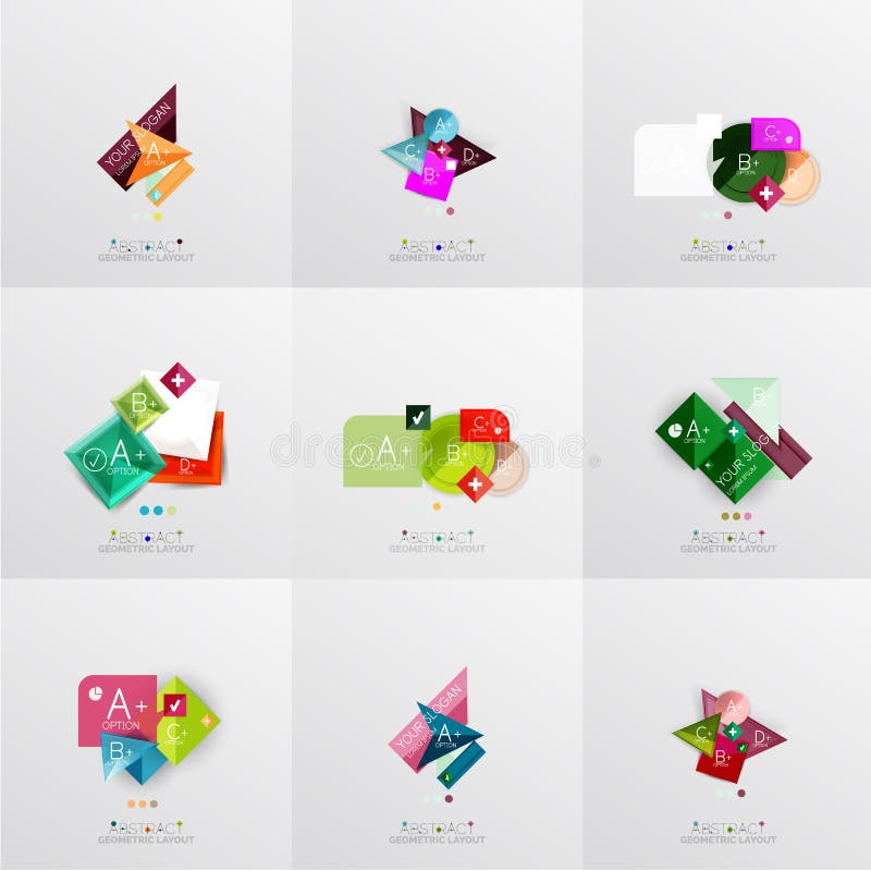 Set of Paper Graphic Layouts Stock Vector - Illustration of label ...