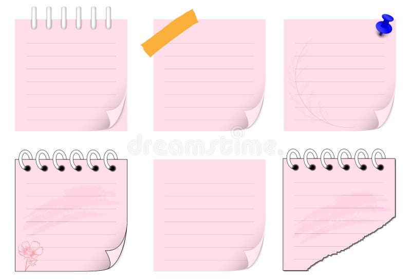 Set of paper note vector stock vector. Illustration of list - 255060640