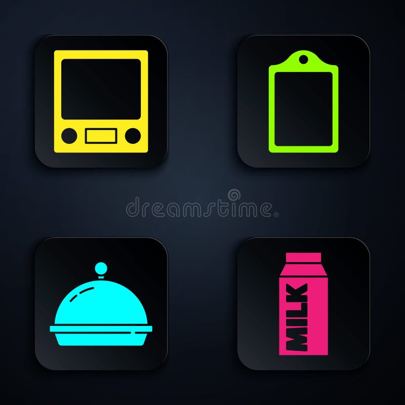 Set Paper Package for Milk, Electronic Scales, Covered with Tray of ...