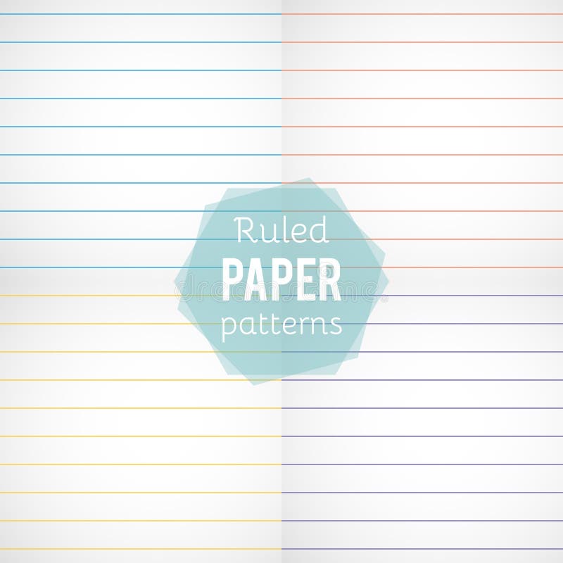 Set: Paper Patterns. Ruled Papers in Different Colors Stock Vector ...