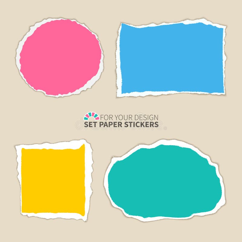 Set of paper scraps stock illustration. Illustration of banner - 77695646