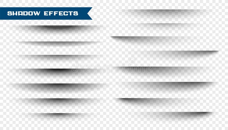 Set of Paper Shadow Effect on Transparent Background Stock Vector ...