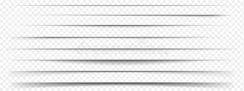 Set of Paper Shadow Effects. Horizontal Divider Shade Lines Isolated on ...