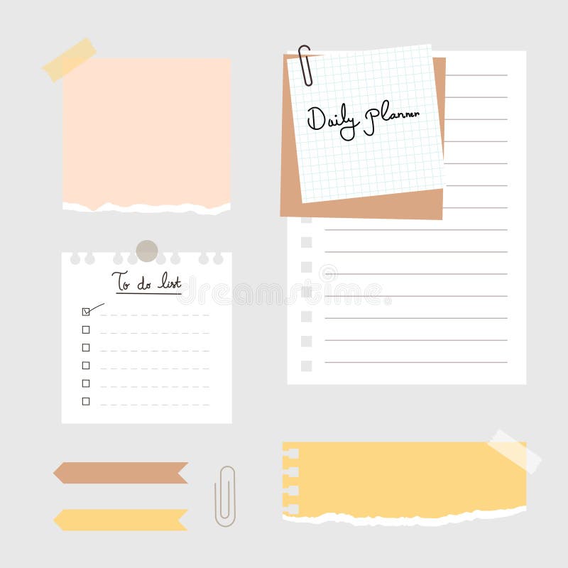 Set of Paper Sheets, Torn Paper Line Note Papers Stock Vector ...