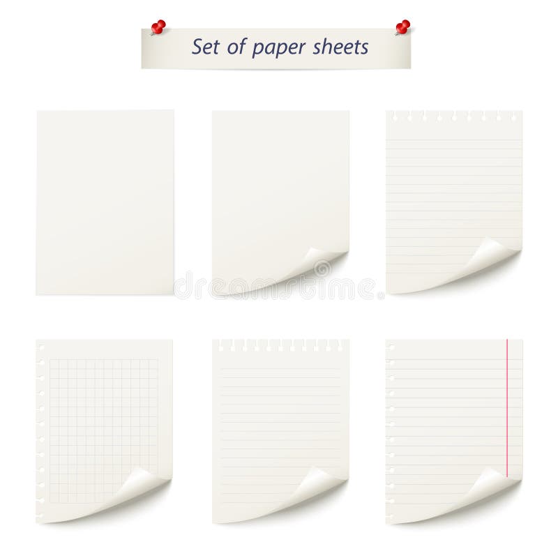 Set of paper sheets stock illustration. Illustration of placard - 40845600