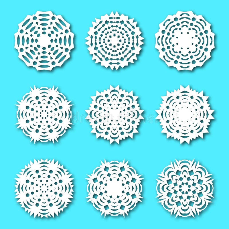 Set Paper Snowflakes, Vector Illustration. Stock Vector - Illustration ...