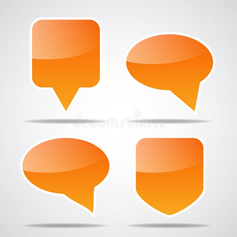 Orange Speech Bubbles stock vector. Illustration of couple - 15407260