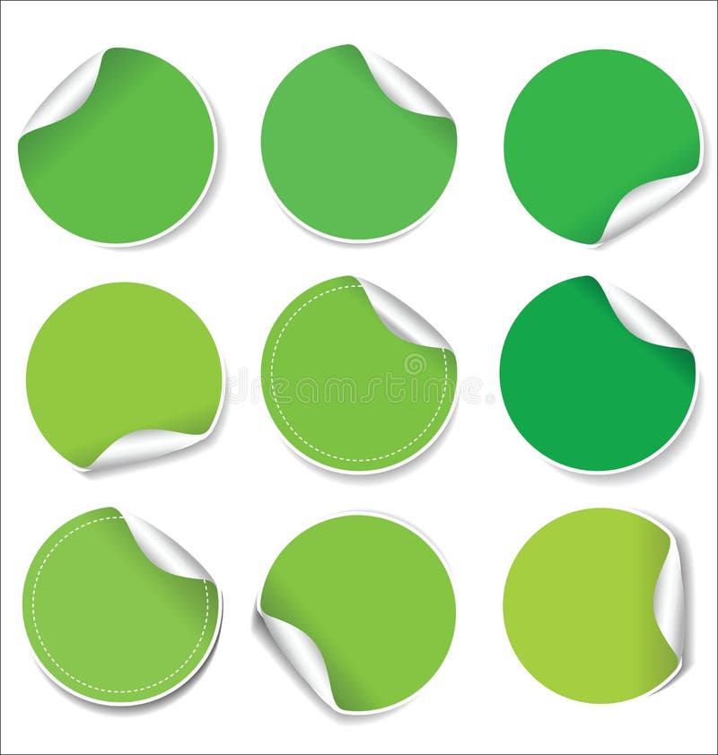 Set of Paper Stickers on White Background Stock Illustration ...