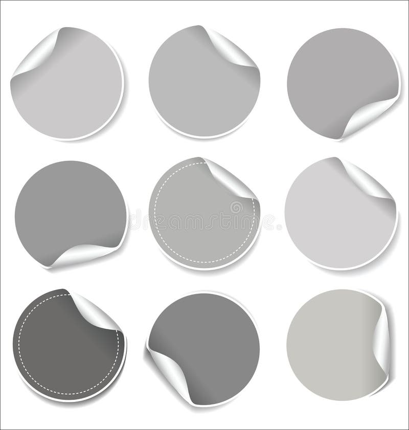 Set of Paper Stickers on White Background Stock Illustration ...