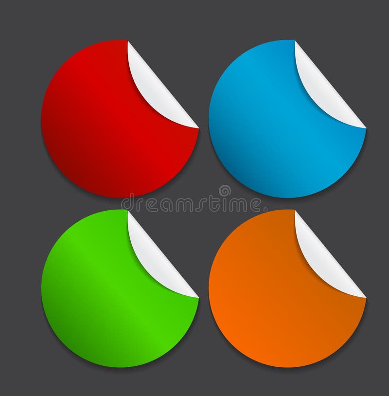 Set of Paper Stickers on White Stock Vector - Illustration of element ...