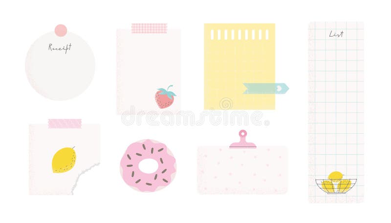 Set of Paper Sticky Notes, Schedule, To-do List, Planner, Memories ...