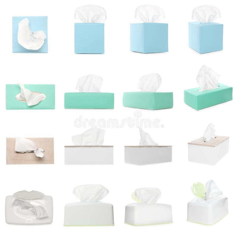 Set with Paper Tissues on Background Stock Image - Image of body ...