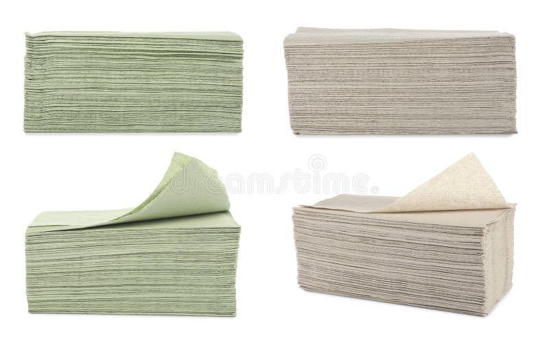 Set of Paper Towels on White Background Stock Image - Image of hygienic ...